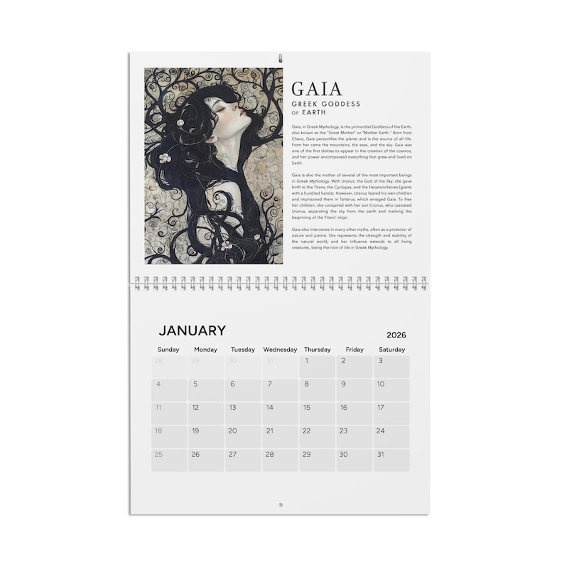 2026 Greek Goddesses Calendar, 2026 Yearly Wall Calendar, Full Year ...