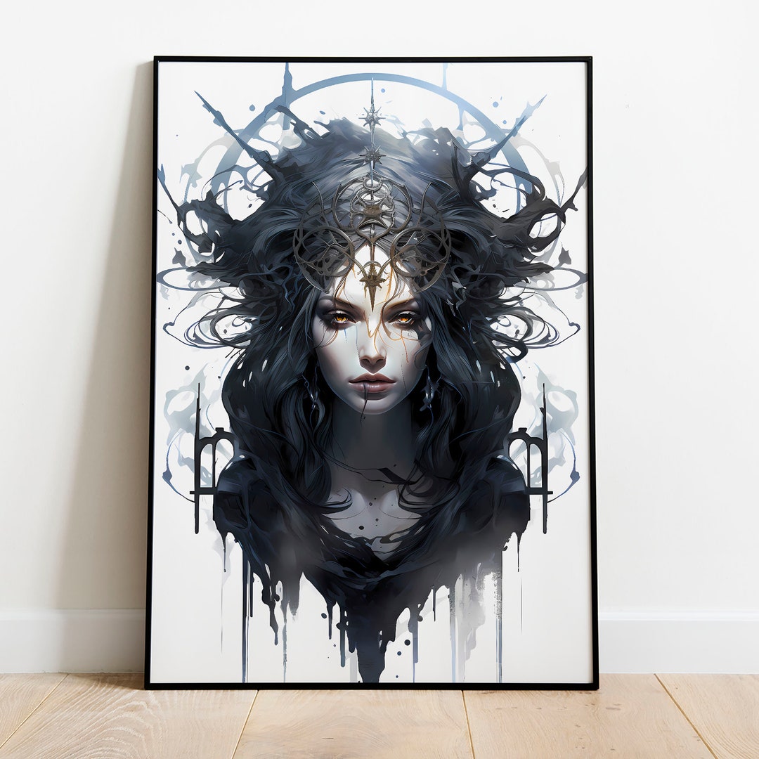 Hecate Premium Matte Poster, Watercolor Style, Greek Goddess of Magic ...