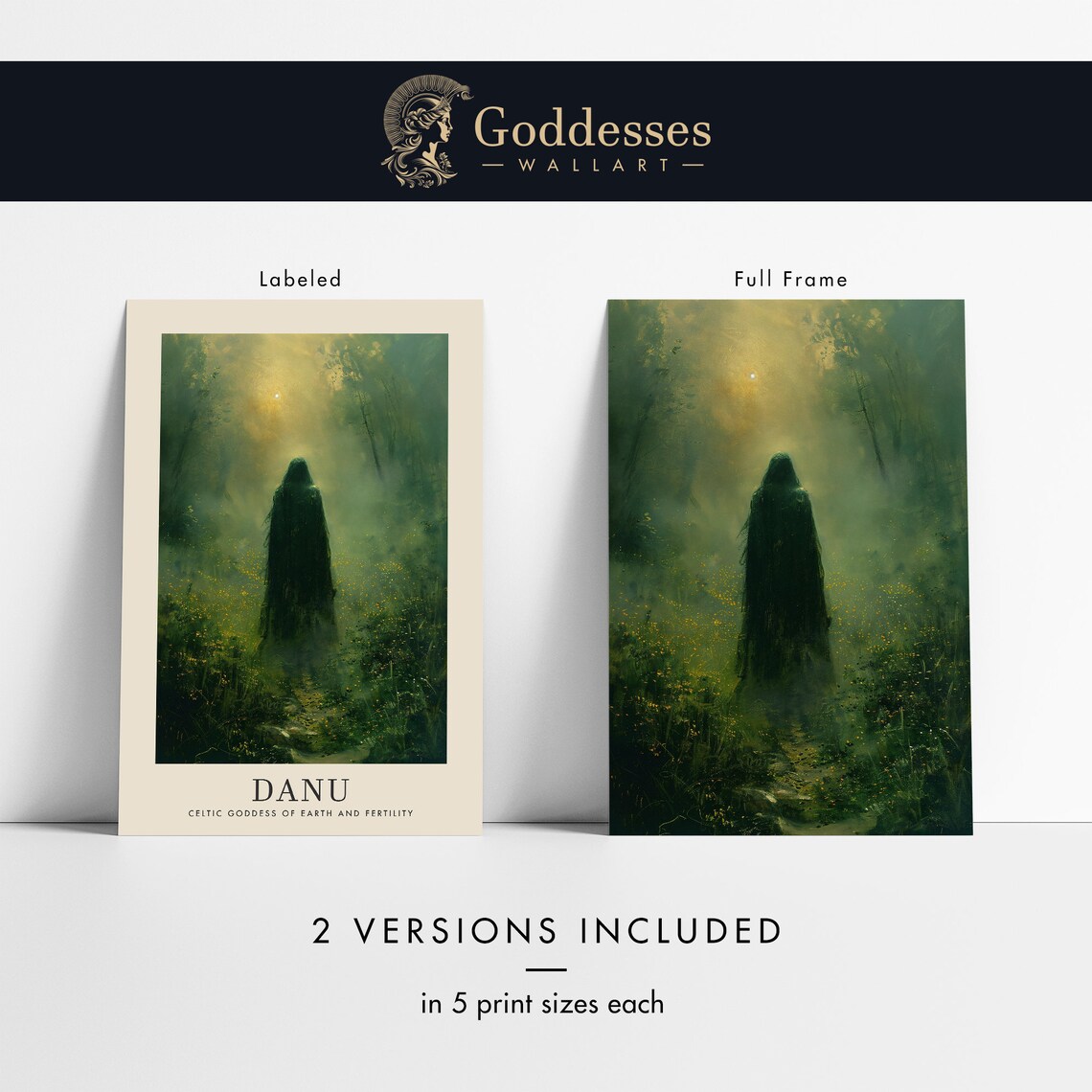 Danu Celtic Goddess of Earth and Fertility, Tonalism Print, Celtic ...