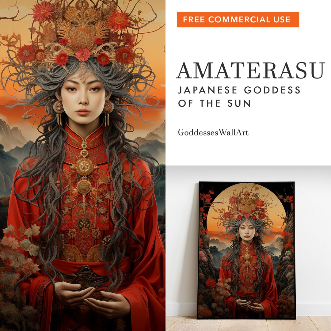 Amaterasu Japanese Goddess of the Sun, Renaissance Painting Wall Art ...