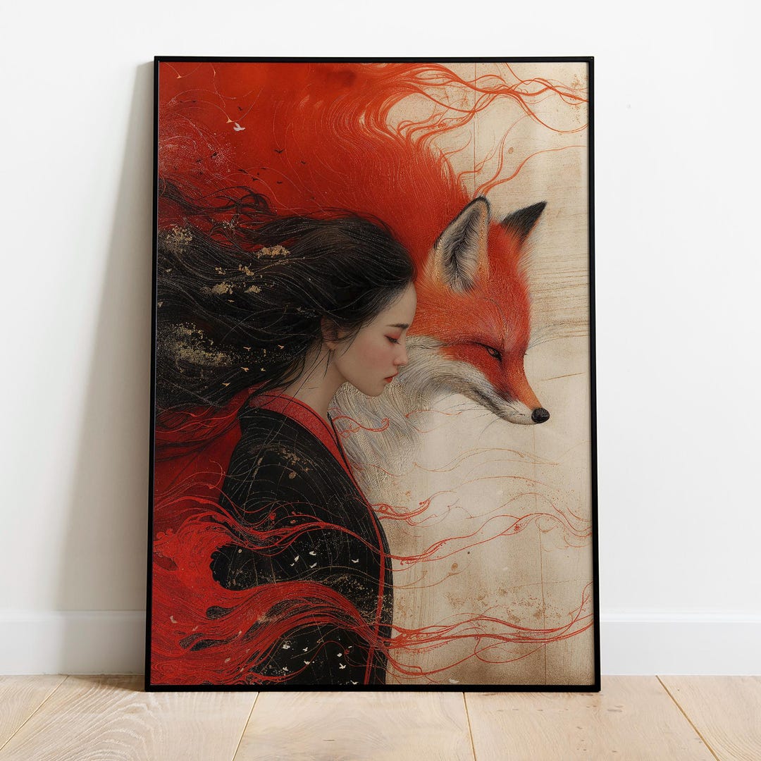 Inari Okami Premium Matte Poster, Japanese Goddess of Foxes, Home Decor ...
