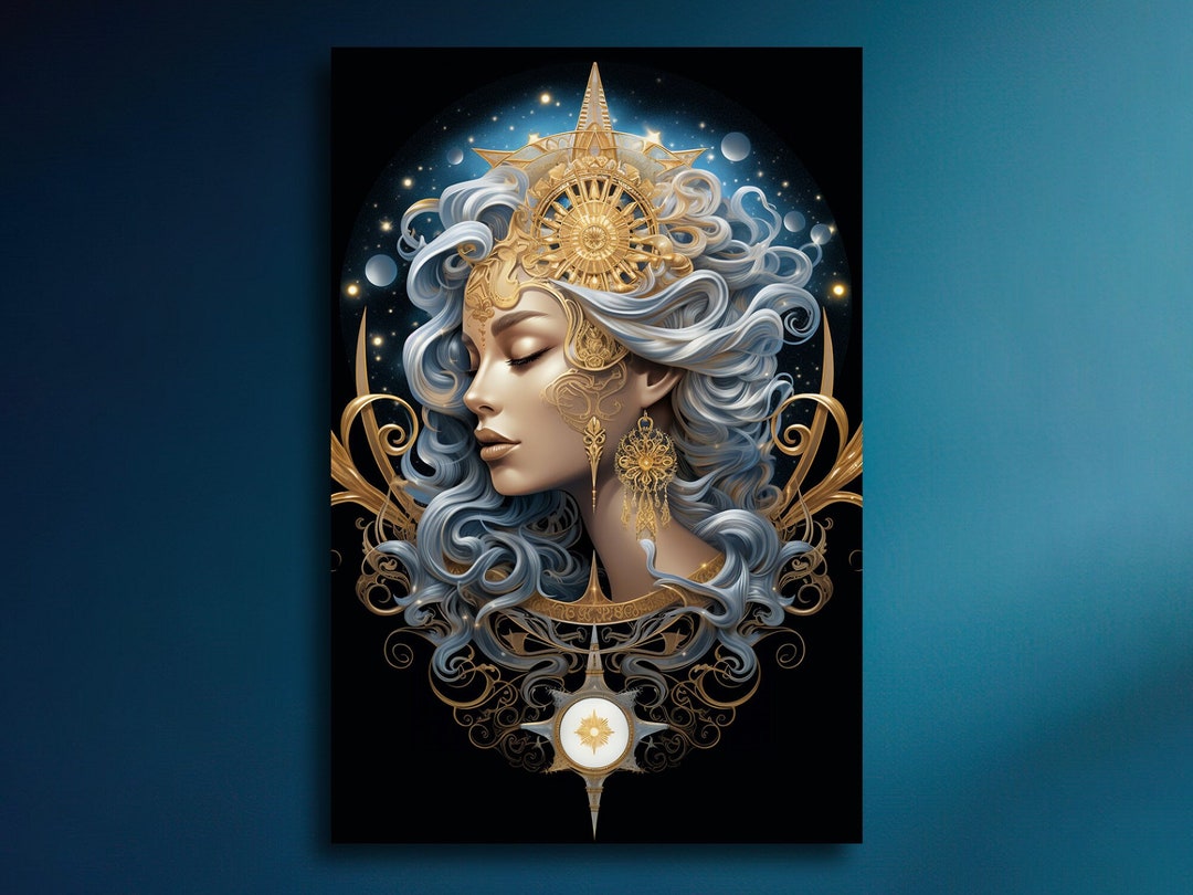 Greek Goddess of the Moon Selene, Wall Art, Moon Goddess, Greek ...