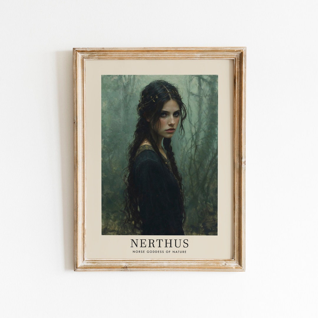 Goddess Nerthus Print, Norse Goddess of Nature, Norse Mythology Decor ...