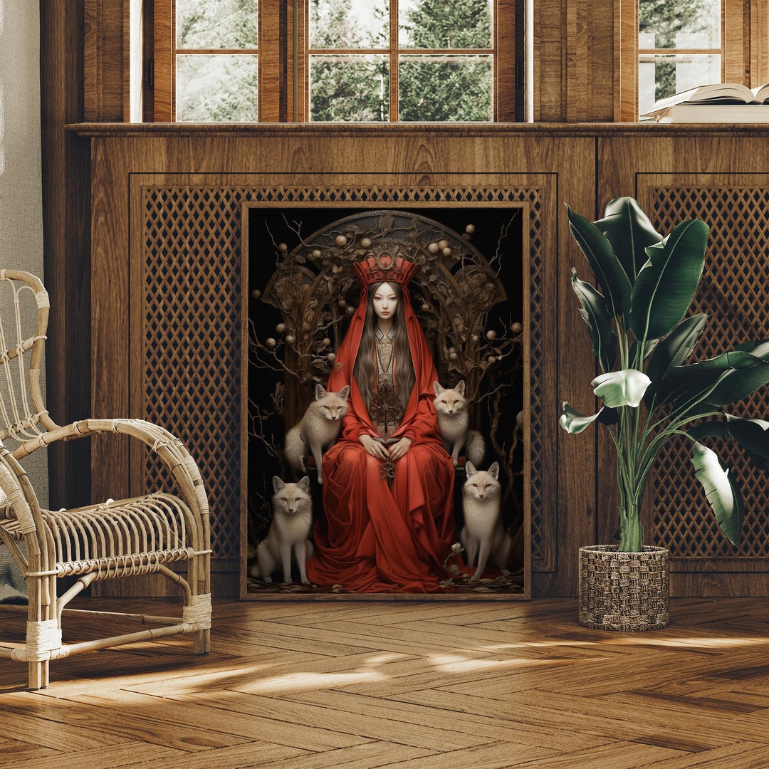 Inari Okami, Japanese Goddess of Foxes, Premium Matte Poster, Home ...