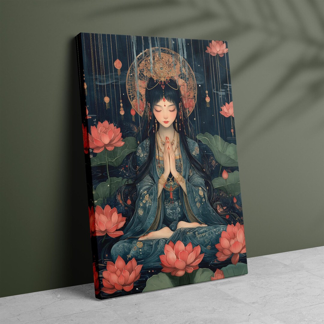 Chinese Goddess of Compassion, Goddess Kwan Yin Canvas Art, Chinese ...