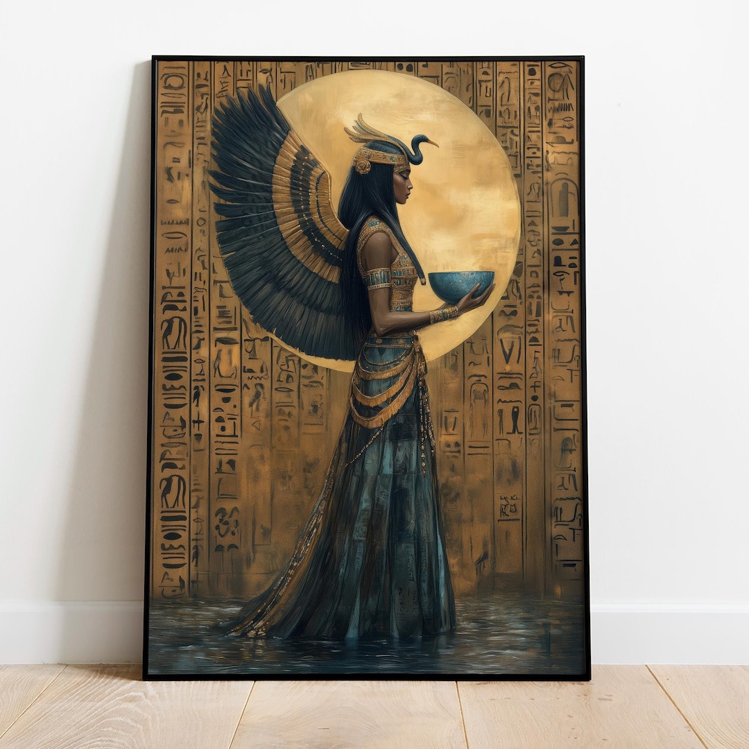Goddess Anuket Wall Art Nouveau, Egyptian Goddess of the Nile River, Egyptian Mythology Print ...