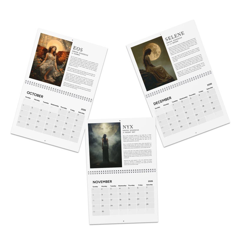 2026 Greek Goddesses Calendar, 2026 Yearly Wall Calendar, Full Year ...