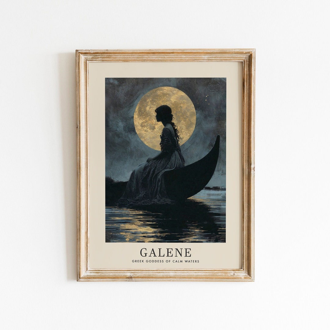 Galene Greek Goddess of Calm Waters, Greek Mythology Decor, Art Nouveau ...