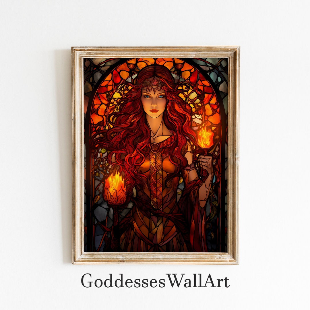 Goddess Brigid Art Print, Celtic Goddess of Fire and Forge, Celtic ...