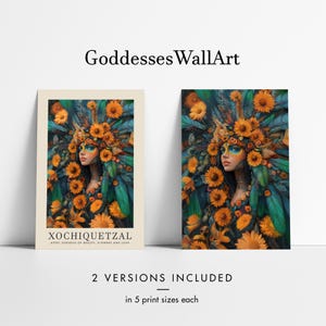 Xochiquetzal Aztec Goddess of Beauty, Flowers and Love, Fantasy Wall ...