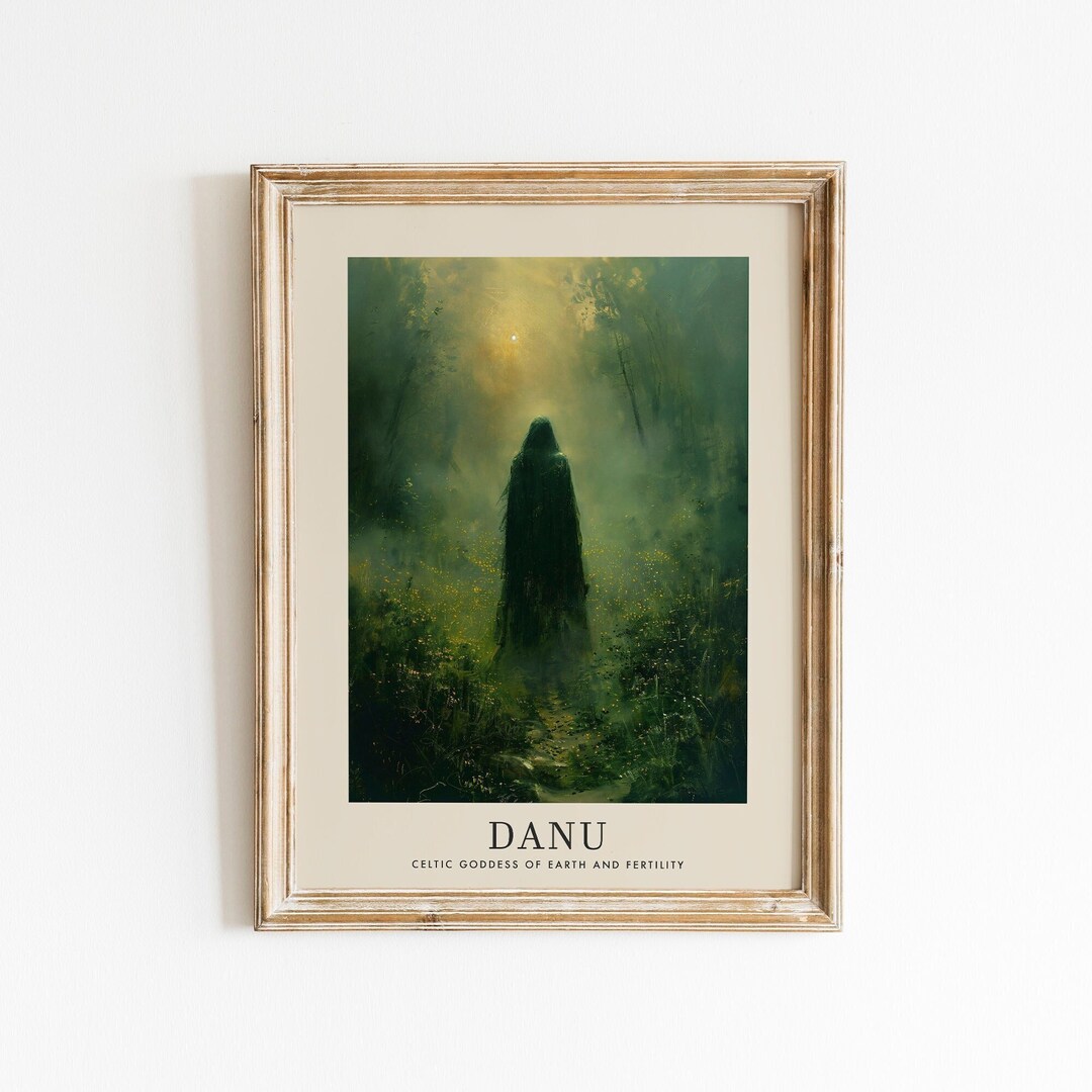 Danu Celtic Goddess of Earth and Fertility, Tonalism Print, Celtic ...