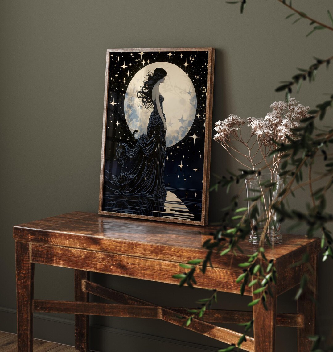 Poster mat premium Selene, déesse grecque de la lune, impression Art ...