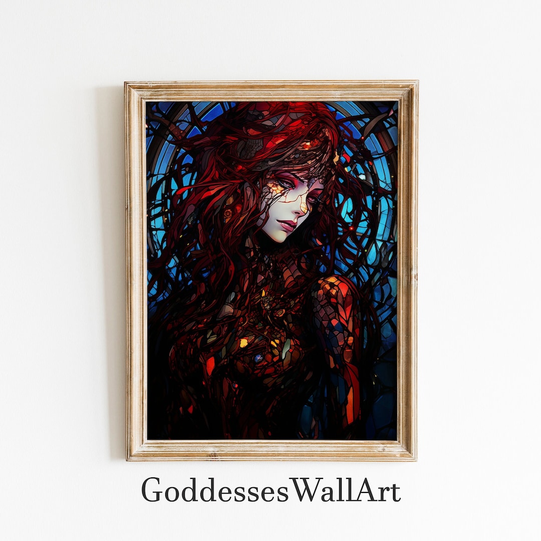 Lilith Jewish Goddess of Darkness, Stained Glass Print, Divine Feminine ...