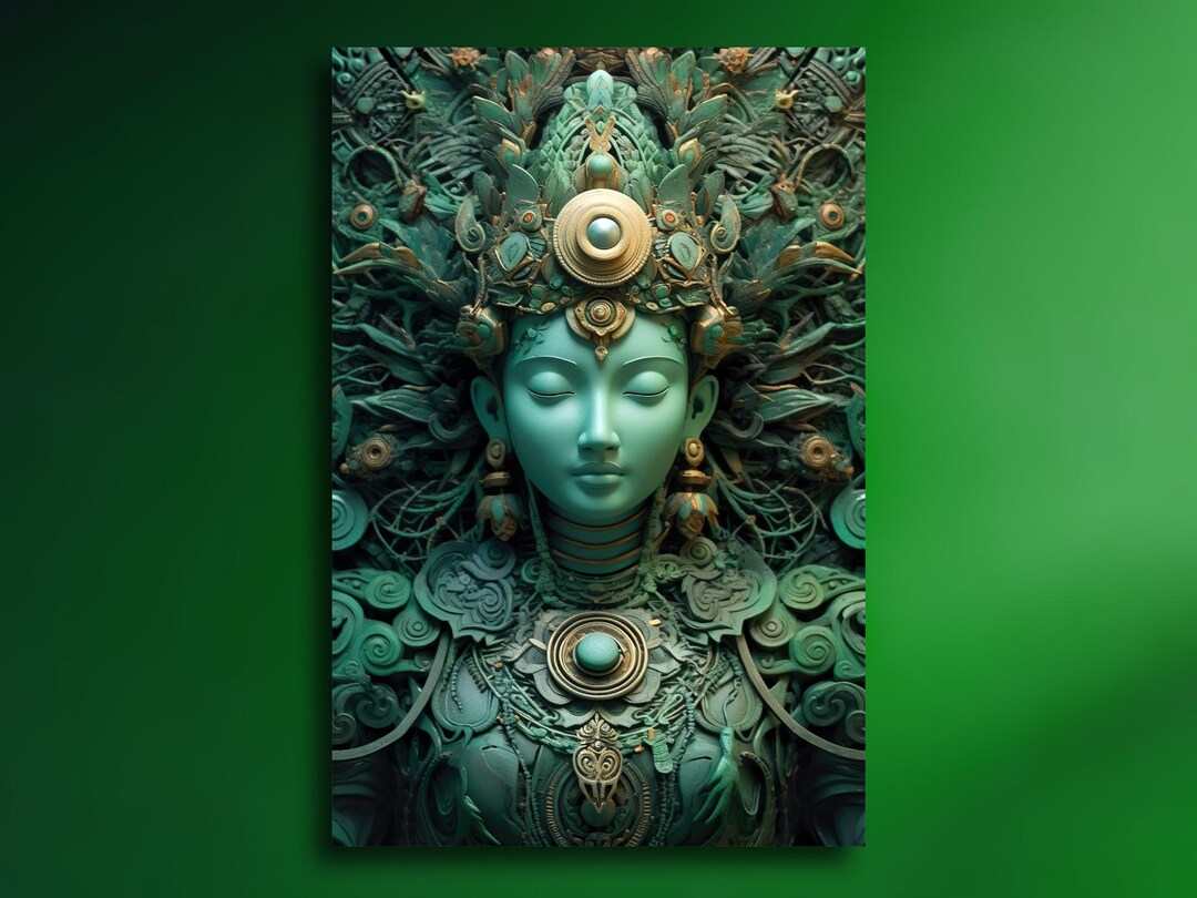 Tara Diosa Verde Arte Tara Verde Impresión de Arte, Arte de pared de ...