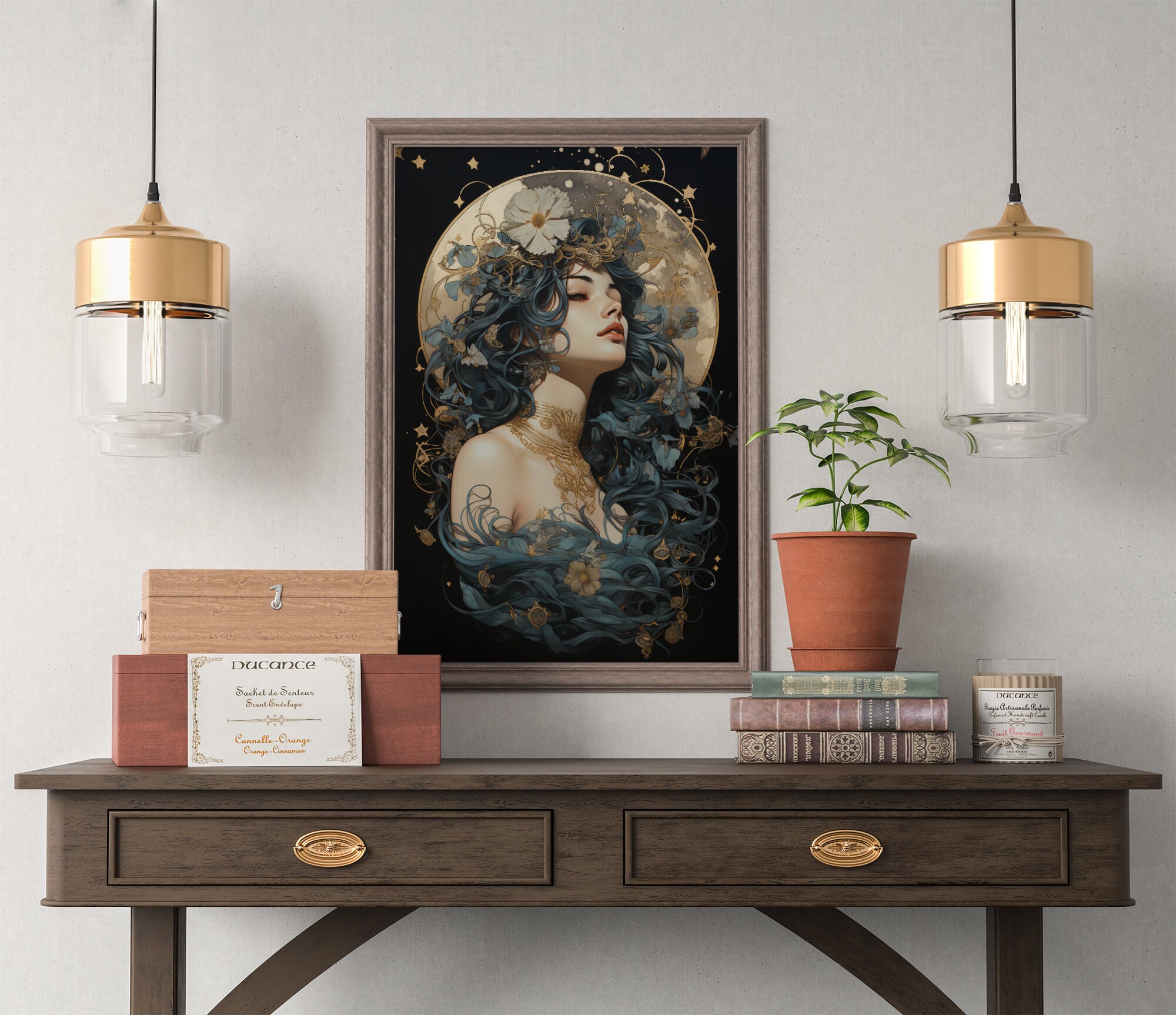 Selene Greek Goddess of the Moon Wall Art Chromolithograph - Etsy