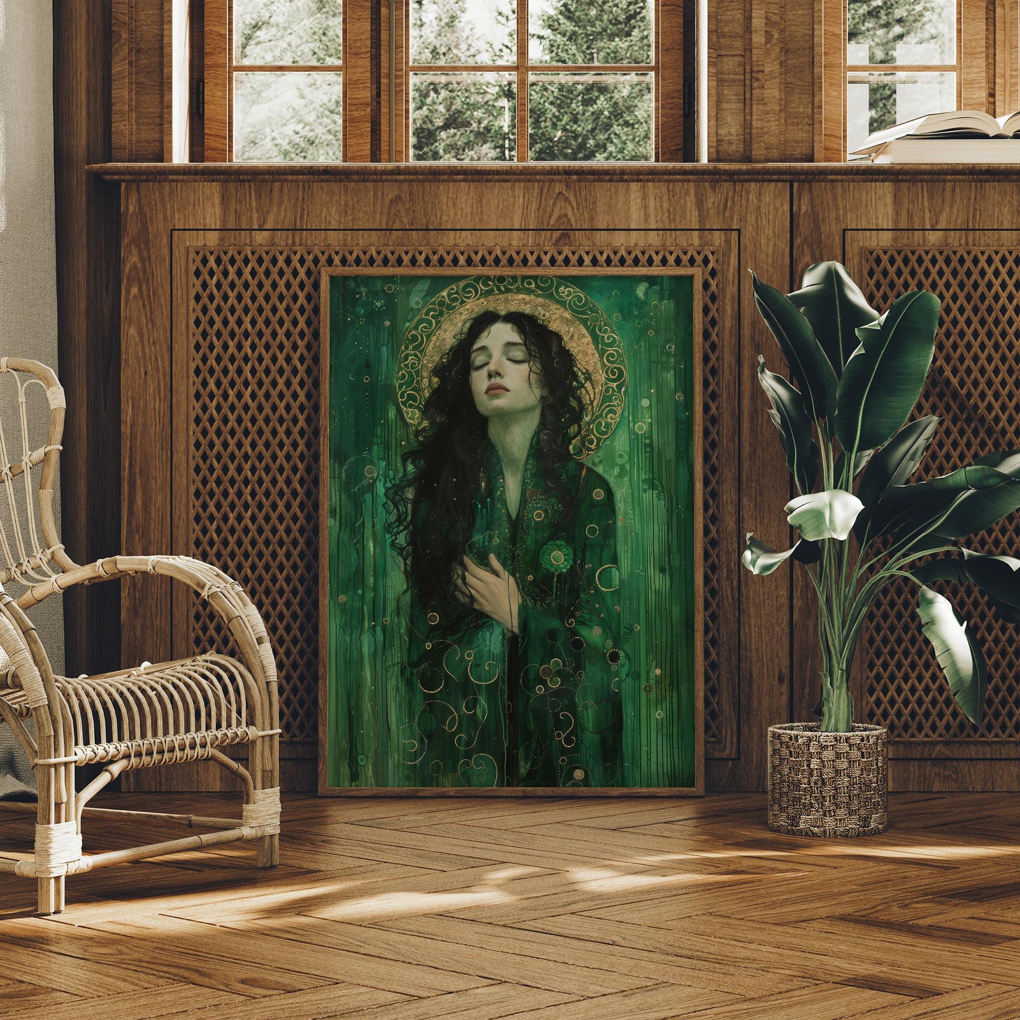 Macha Goddess Wall Art | Celtic Sovereignty Print | Emerald Green ...