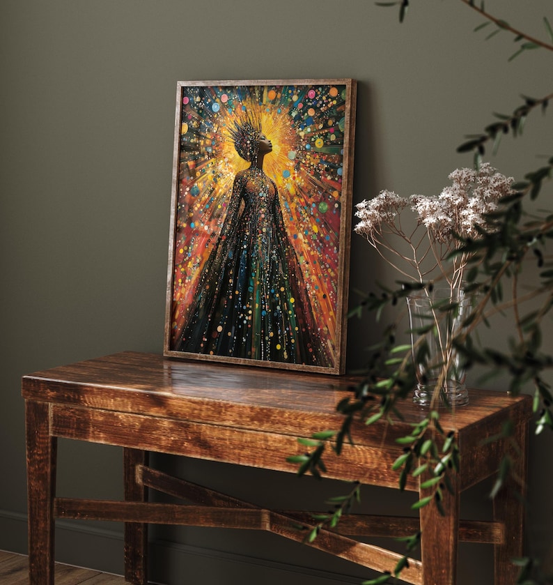 Arte de parede da Deusa Nyamewaa, Deusa Mãe do Céu, Mitologia Africana ...