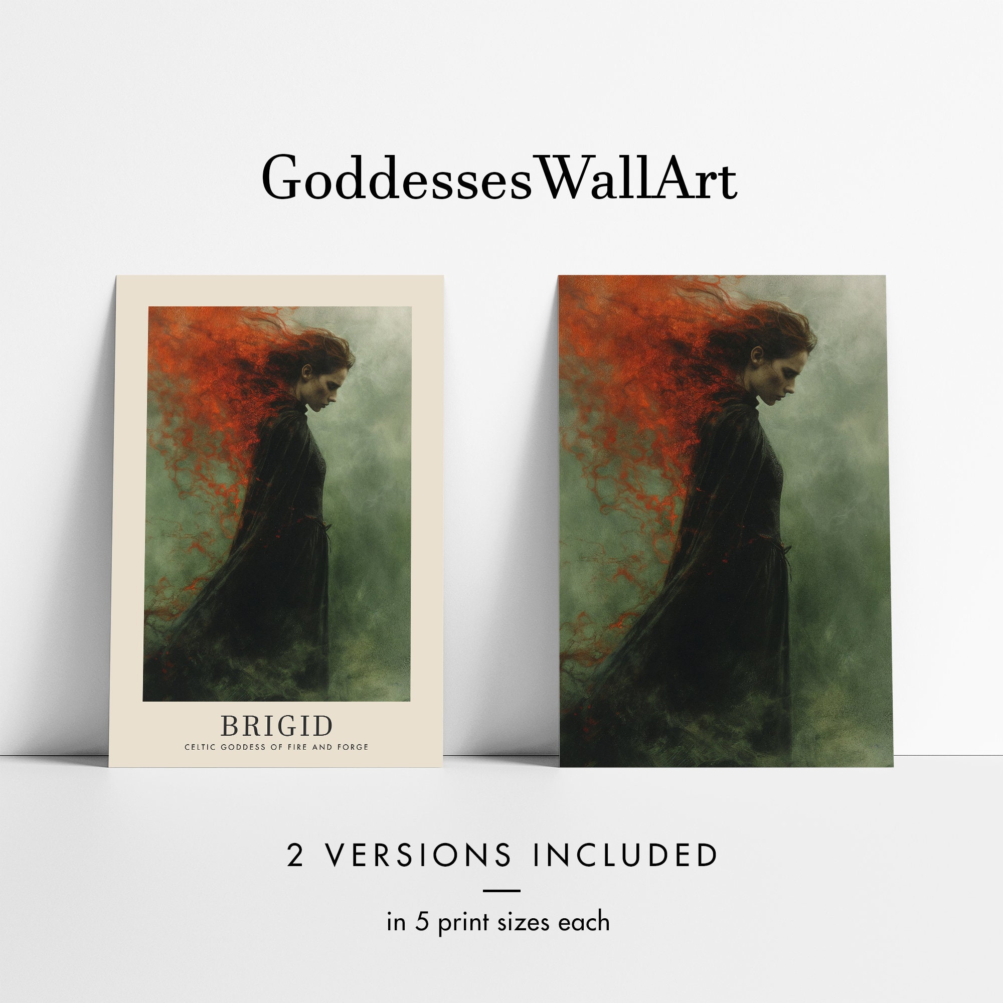 Brigid Art Print, Celtic Goddess of Fire and Forge, Celtic Mythology ...