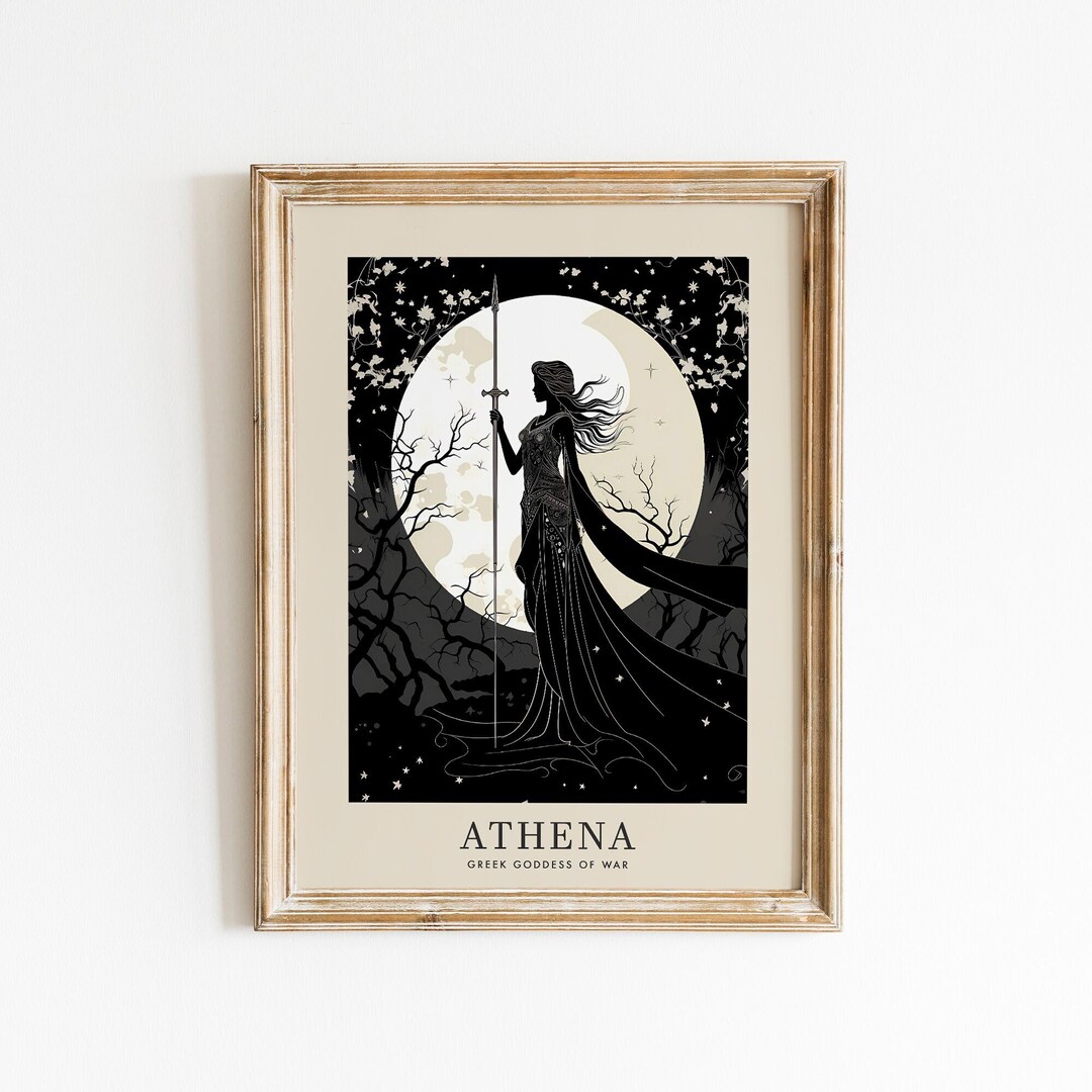 Athena Greek Goddess of War - Goddess Wall Art Greek Mythology Art ...