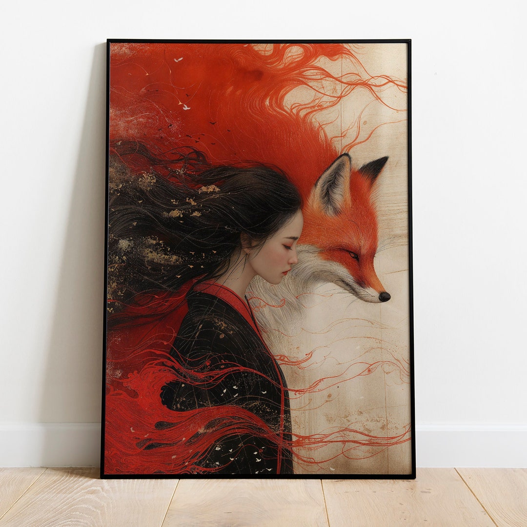 Inari Okami Premium Matte Poster, Japanese Goddess of Foxes, Home Decor ...