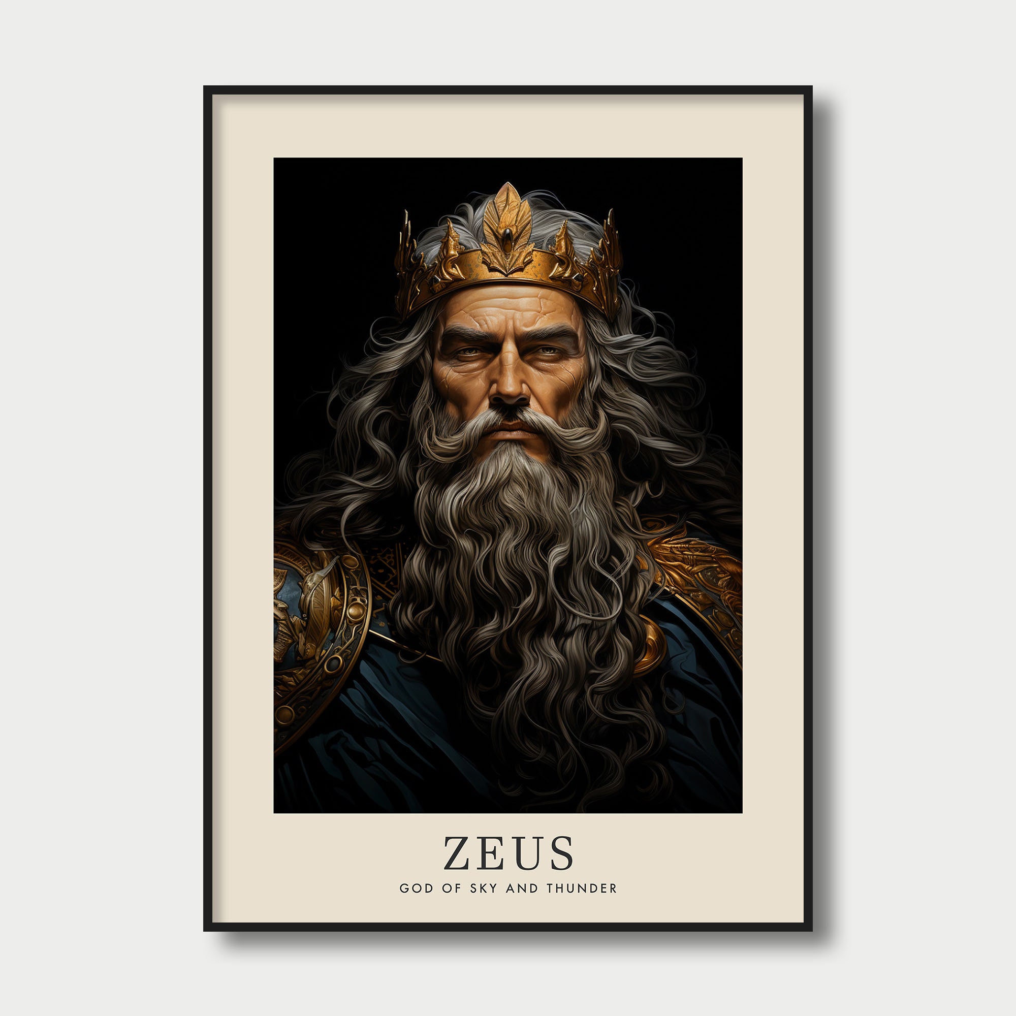 God Zeus Art Print Greek God of Sky and Thunder Renaissance - Etsy