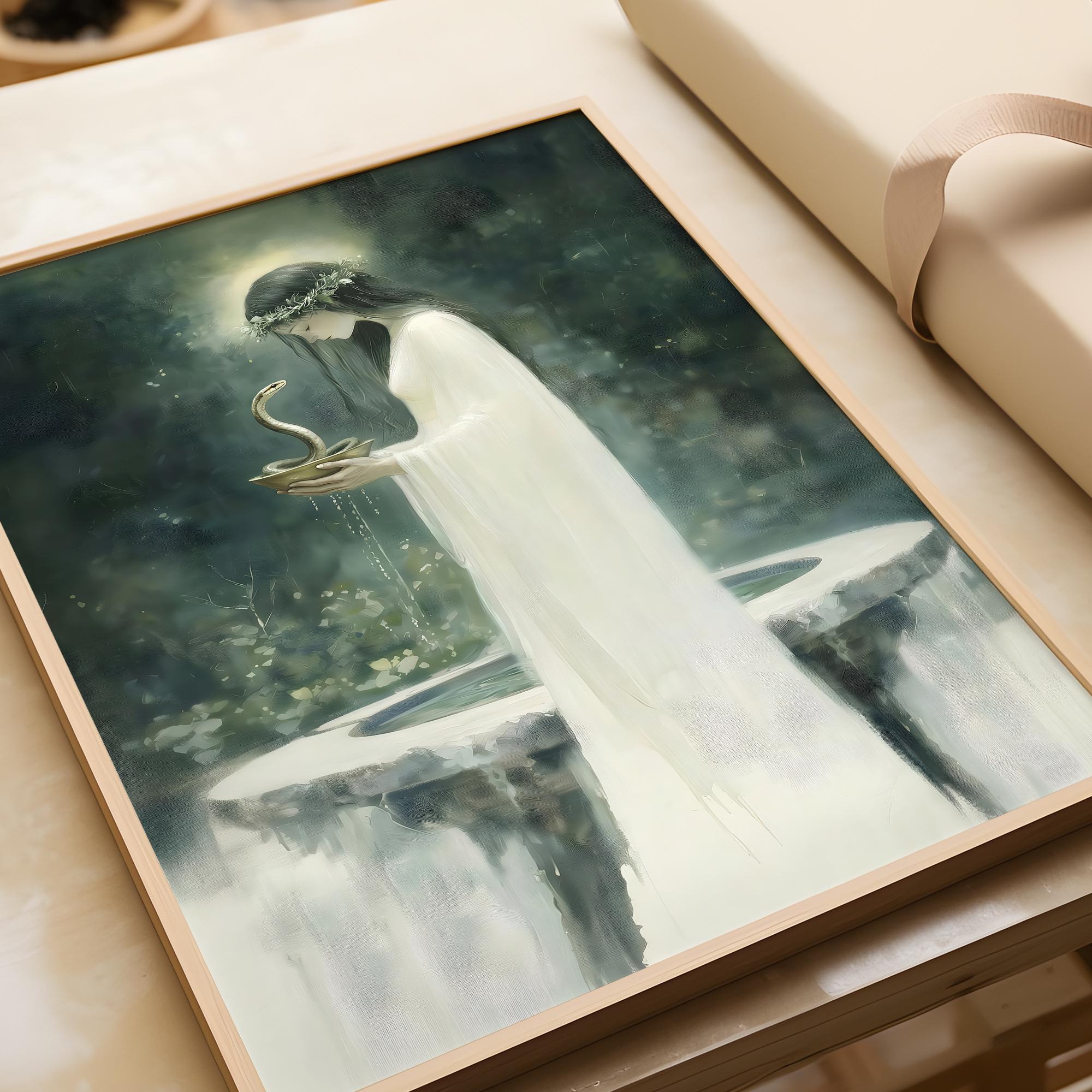 Arte de parede da Deusa Higéia | Impressão de cura da mitologia grega ...