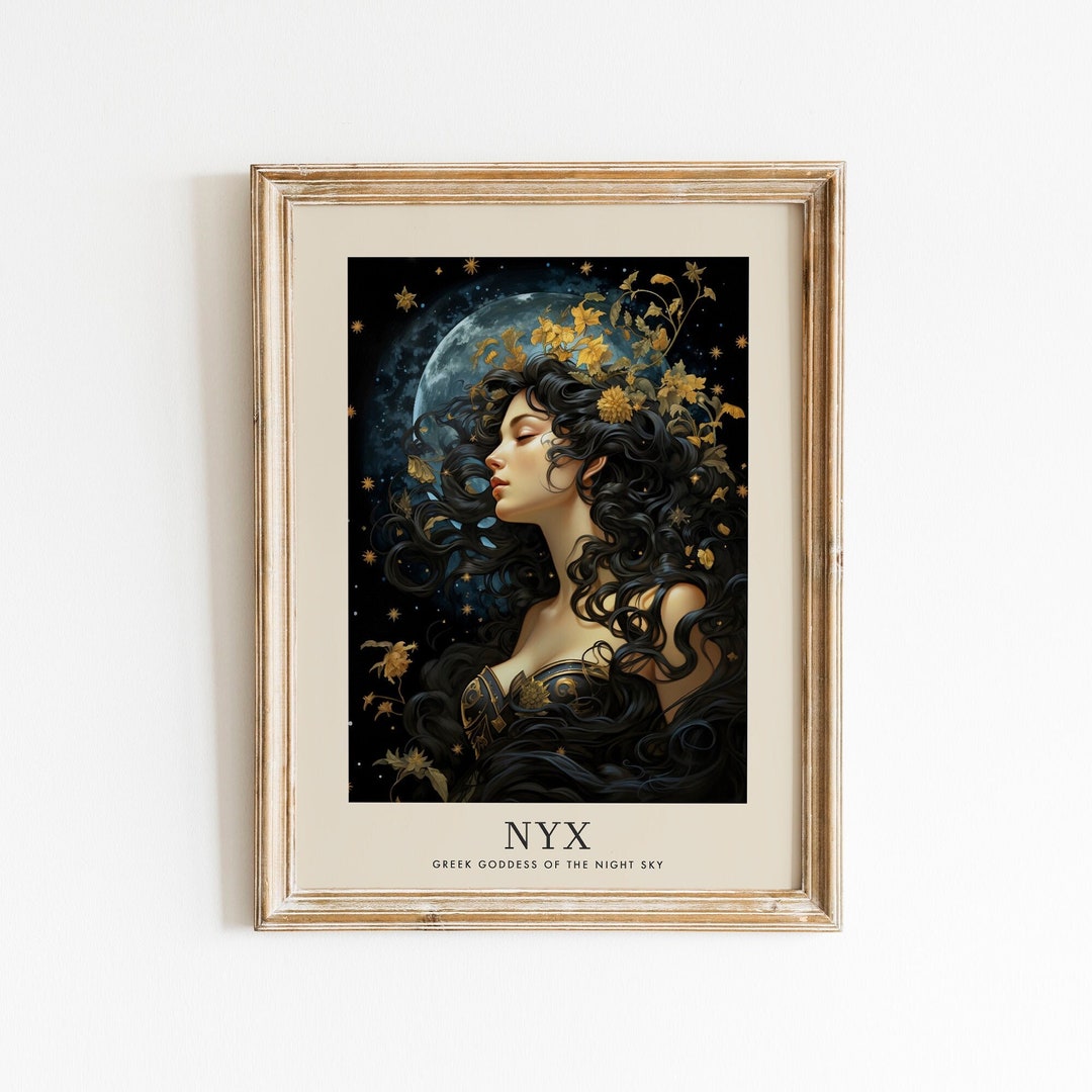 Nyx Greek Goddess of the Night Sky, Renaissance Painting Wall Art ...