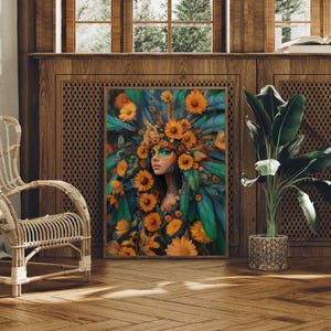 Xochiquetzal Aztec Goddess of Beauty, Flowers and Love, Fantasy Wall ...