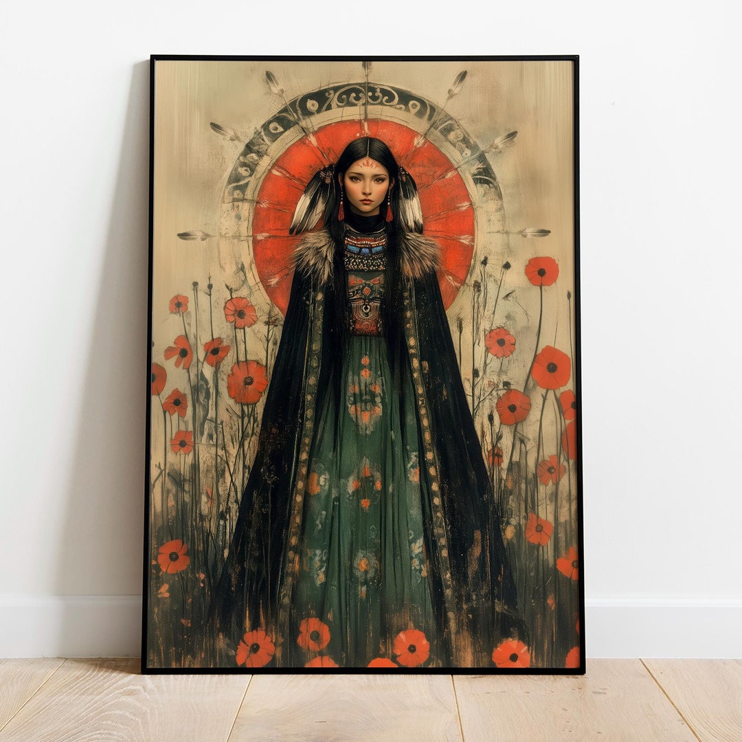 Native American Goddess Asdzáá Nádleehi Wall Art, Navajo Goddess of ...