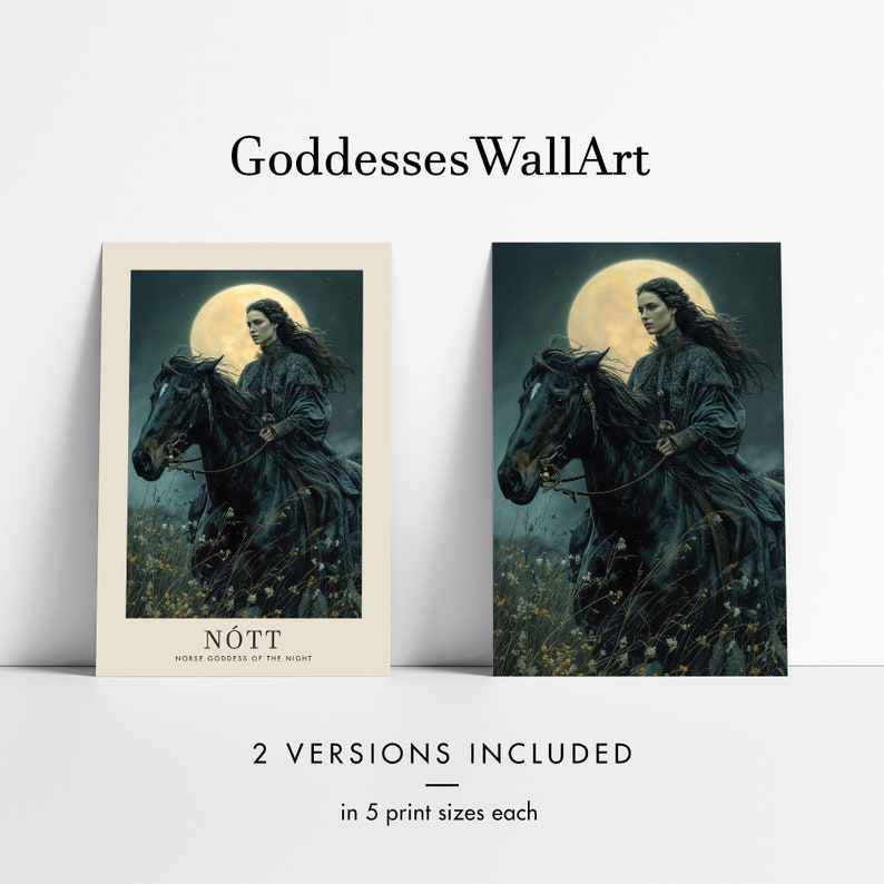 Nótt Norse Goddess of the Night, Norse Mythology, Scandinavian Decor ...