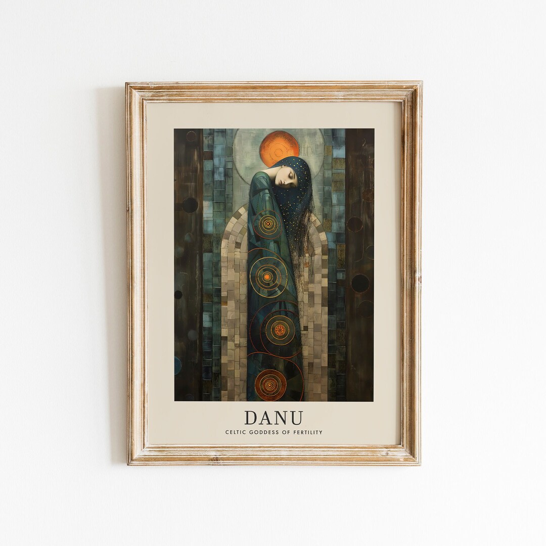 Danu Celtic Goddess of Fertility, Art Nouveau Wall Art, Celtic ...