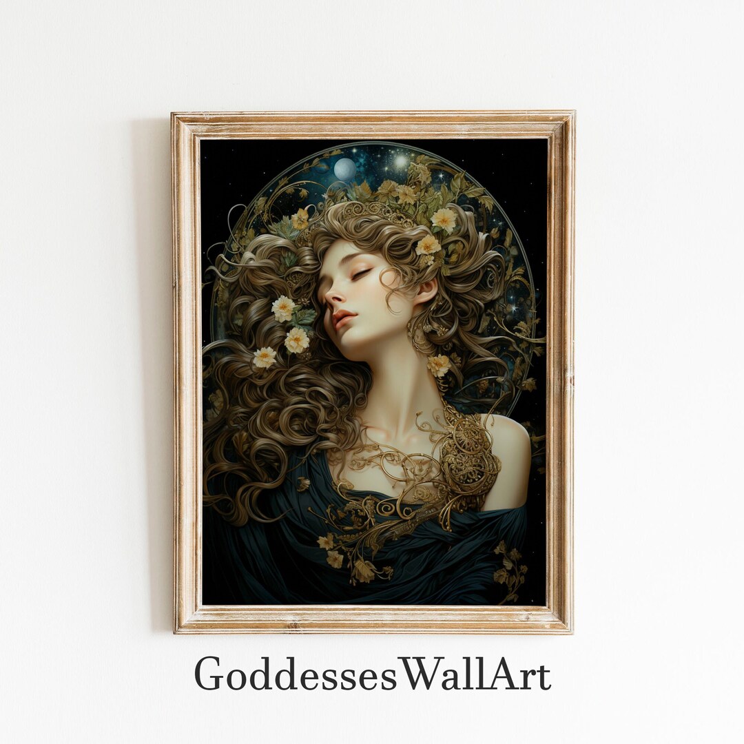 Goddess Selene Art Print, Greek Goddess of the Moon, Renaissance ...