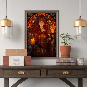 Goddess Brigid Art Print, Celtic Goddess of Fire and Forge, Celtic ...