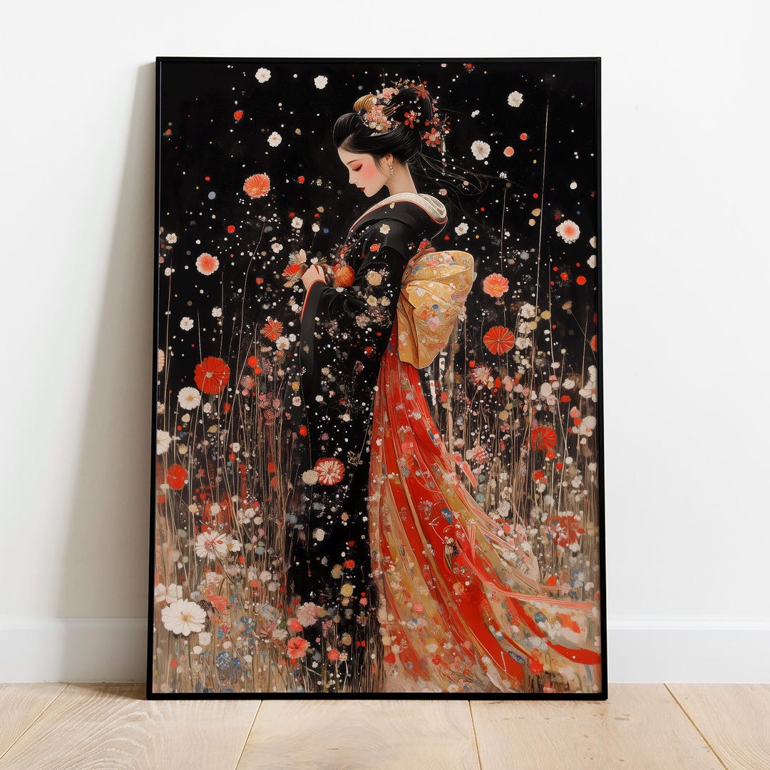 Konohana-sakuya Hime Wall Art, Japanese Goddess of Flowers, Japanese ...