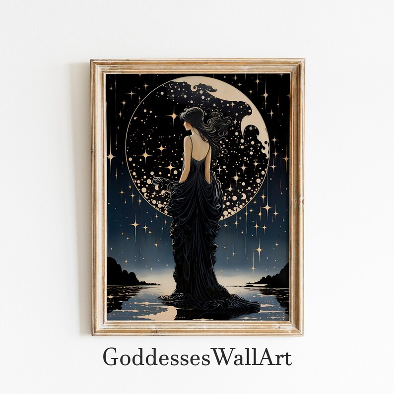 Nyx Art Print, Greek Goddess of the Night Sky Print, Mythology Wall Art ...