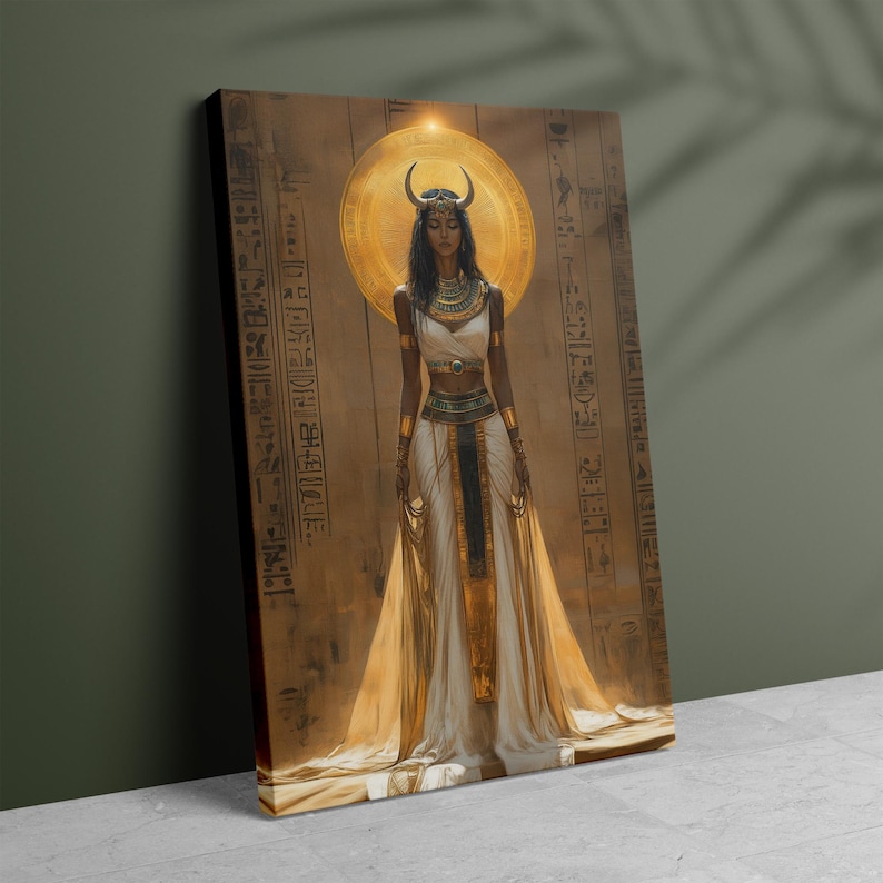 Hathor Poster Art Nouveau Print, Egyptian Goddess of Love, Music and ...
