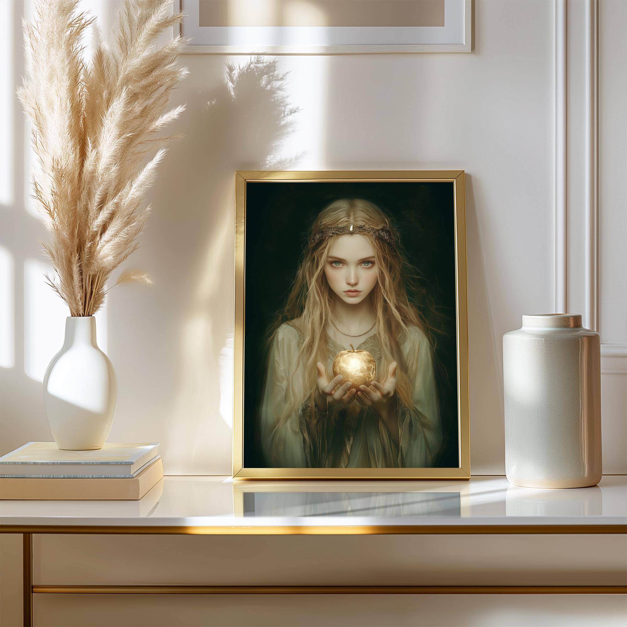Idunn Goddess Wall Art | Norse Mythology Print | Golden Apples of Youth ...