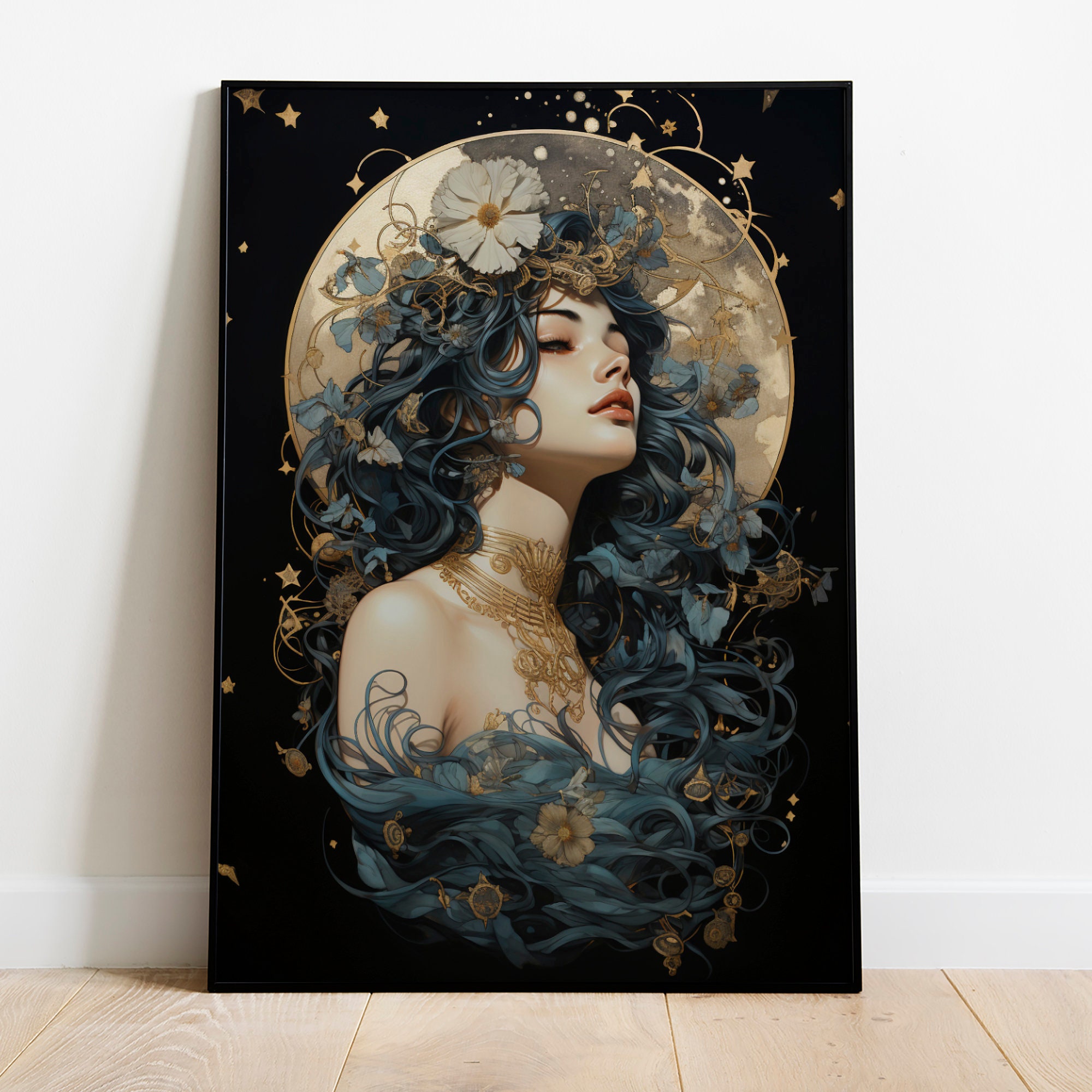 Selene Greek Goddess of the Moon Wall Art Chromolithograph - Etsy