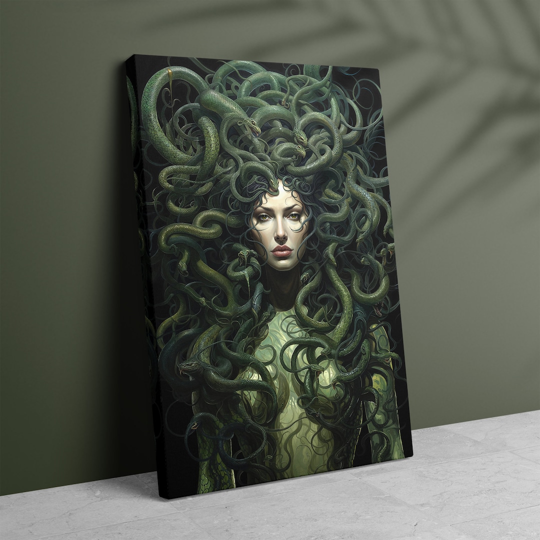Medusa Canvas Art, Mythical Creatures Art, Canvas Wall Art, Greek ...