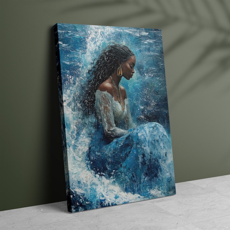 Yemayá Wall Art, African Goddess of the Sea, the Orishas Print ...