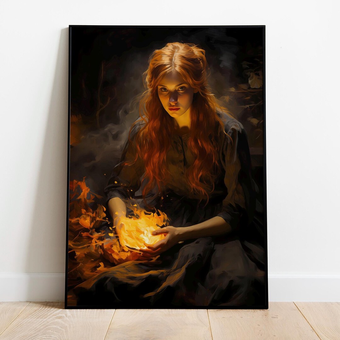 Goddess Brigid Wall Art, Celtic Goddess of Fire and Forge, Premium ...