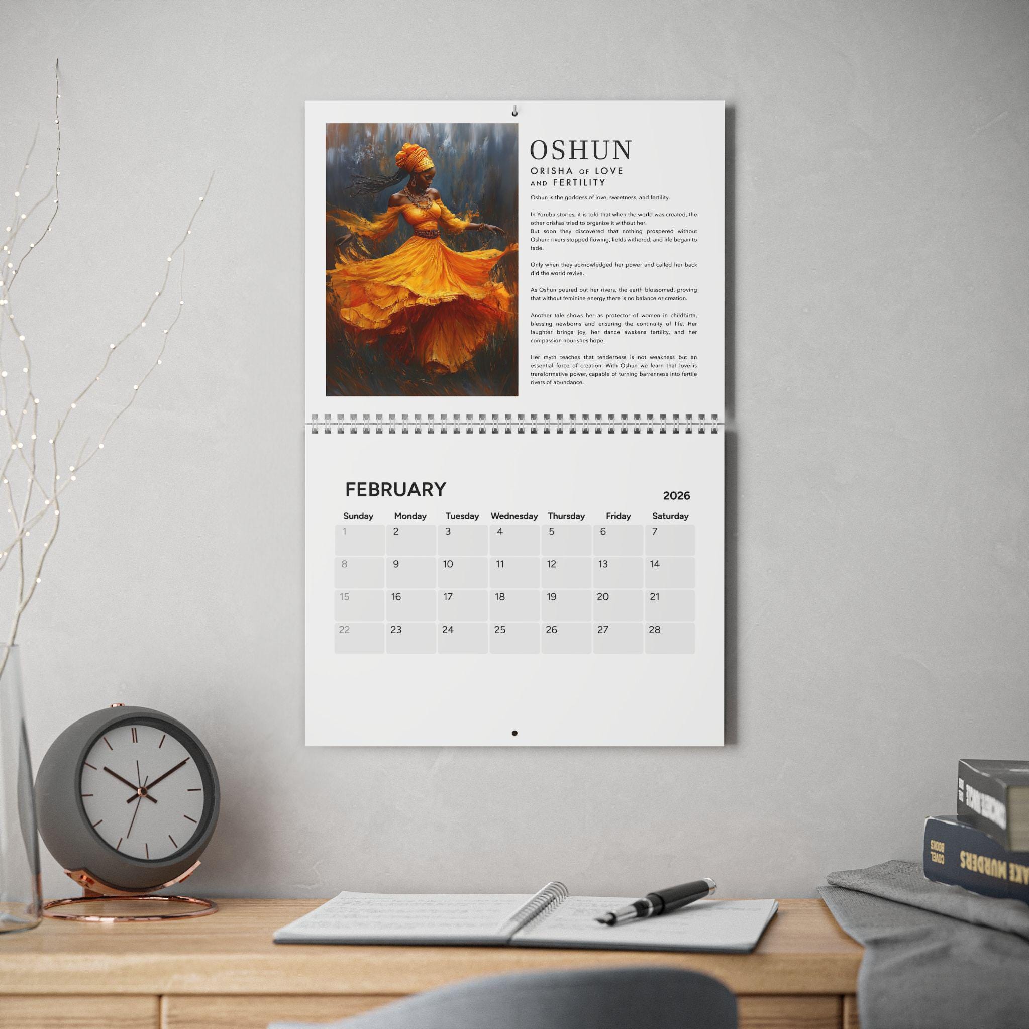 2026 African Goddesses Calendar, 2026 Yearly Wall Calendar, Full Year ...