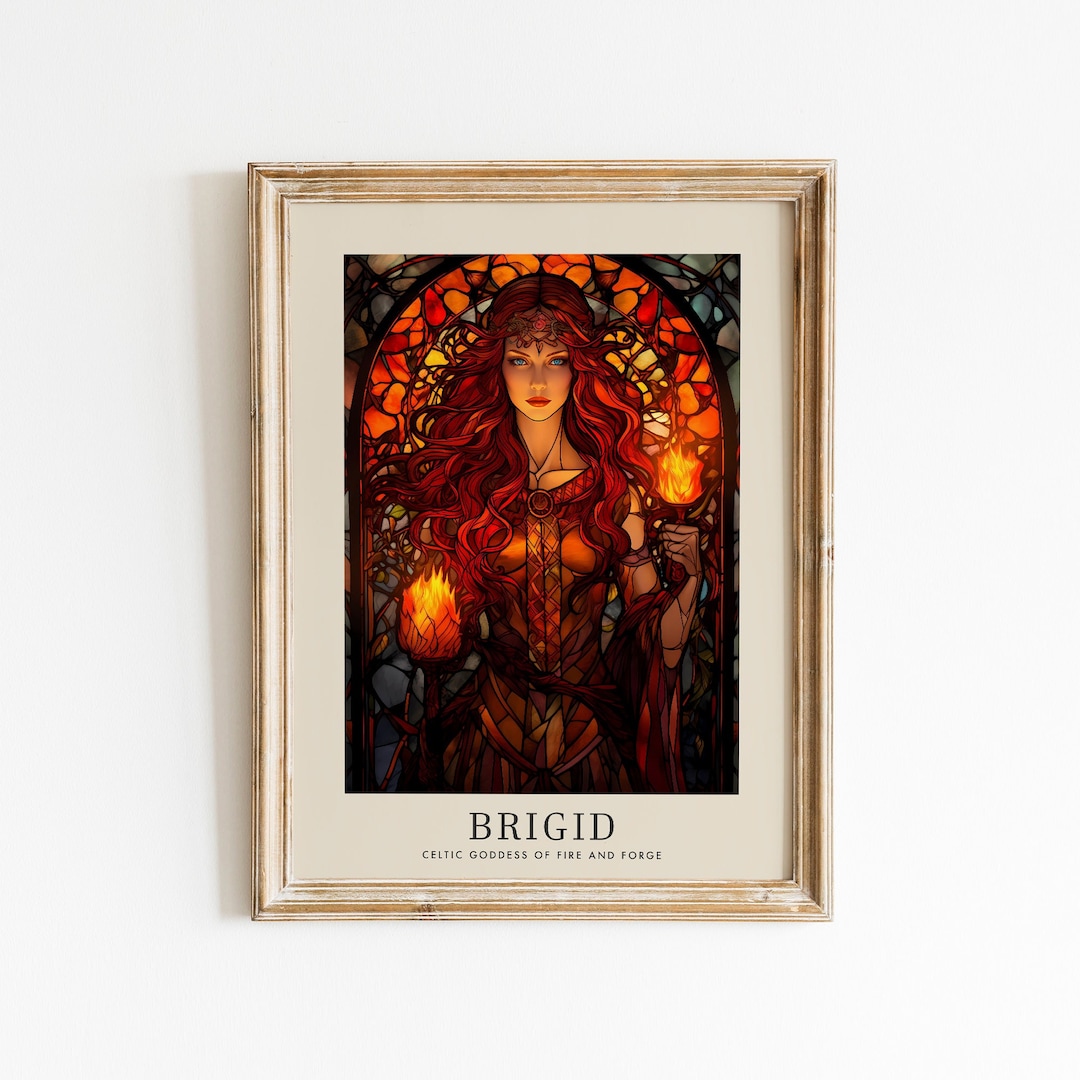 Goddess Brigid Art Print, Celtic Goddess of Fire and Forge, Celtic ...