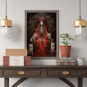 Inari Okami Japanese Goddess of Rice and Foxes, Renaissance Wall Art ...