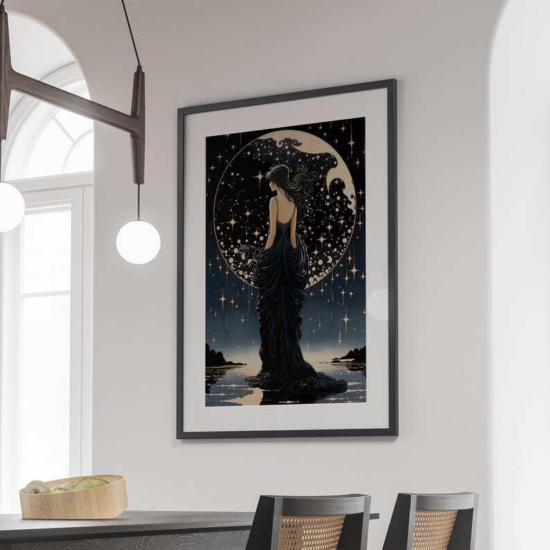 Nyx Art Print, Greek Goddess of the Night Sky Print, Mythology Wall Art ...