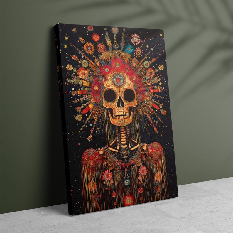 Mictecacíhuatl Canvas Art, Aztec Goddess of Death, Guardian of the ...