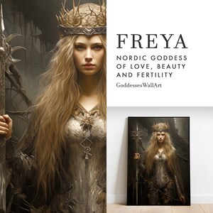 Goddess Freya Wall Art Romanticism Style, Nordic Goddess of Love ...