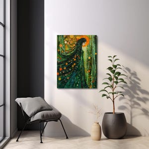 Goddess Flidais Canvas Art Nouveau Print, Celtic Goddess of Forest ...