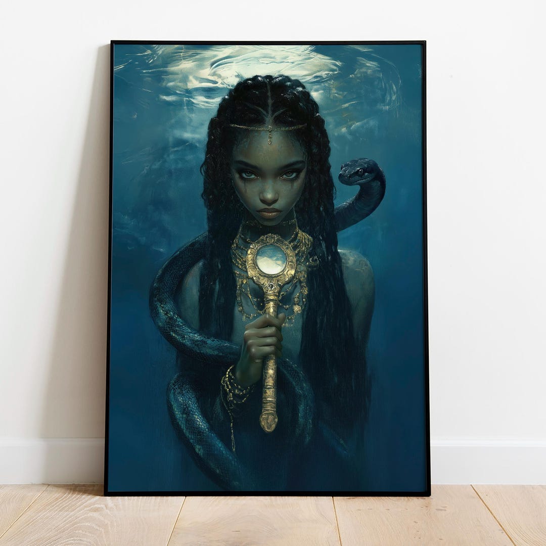 Mami Wata Goddess Wall Art | African Mythology Water Spirit Print ...