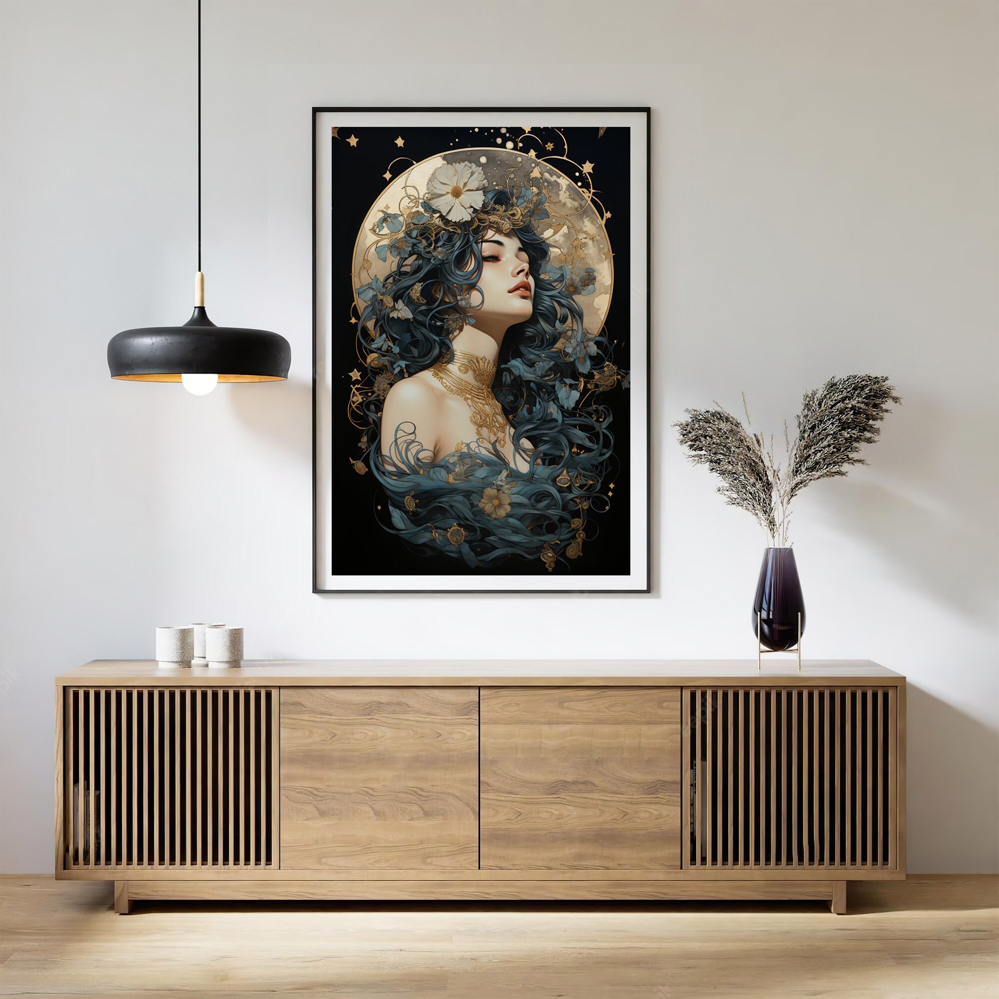 Selene Greek Goddess of the Moon Wall Art Chromolithograph - Etsy